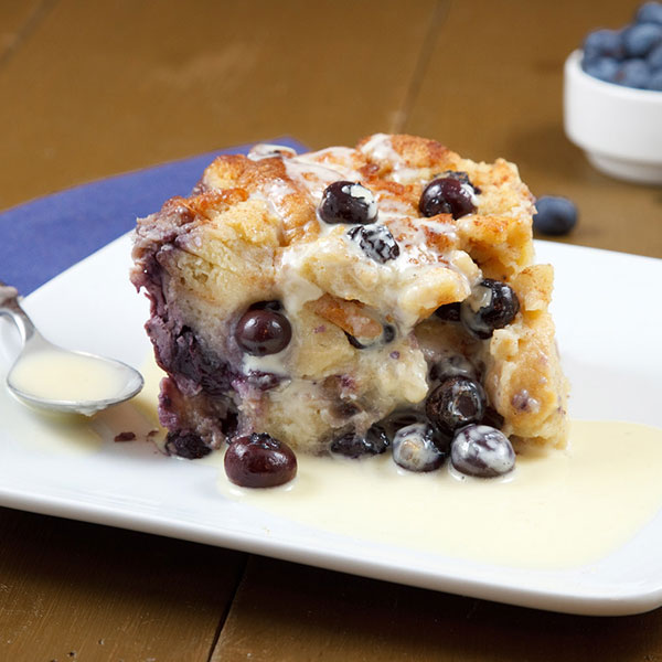 Fresh Chilean Blueberry Bread Pudding with Lemon Custard | Fruits From ...
